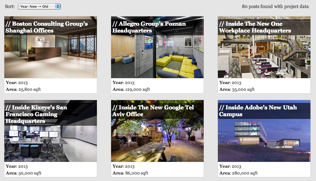 New Feature: Sort Offices By Year and Area | Office Snapshots