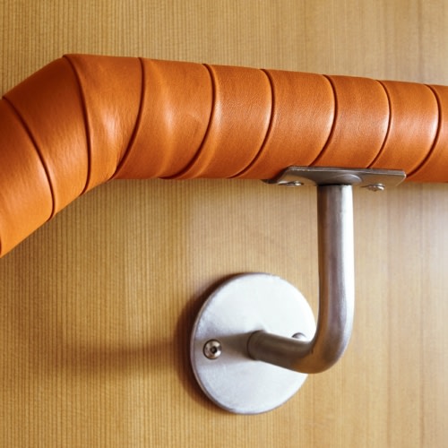 Spinneybeck Leather Wrapped Handrails | Office Snapshots