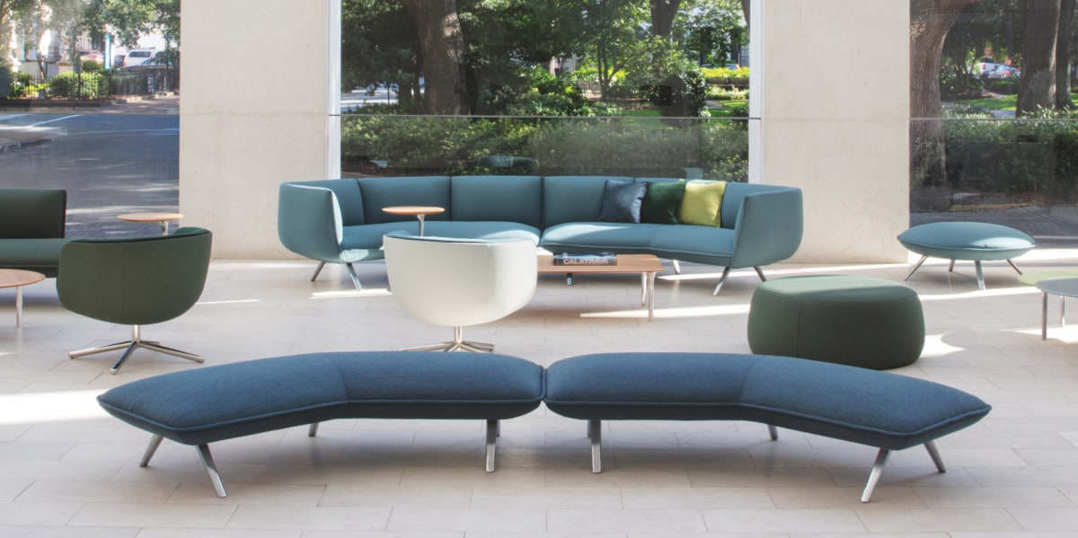 Bernhardt Design Luca Bench & Ottoman | Office Snapshots