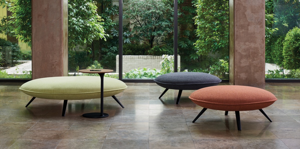 Bernhardt Design Luca Bench & Ottoman | Office Snapshots