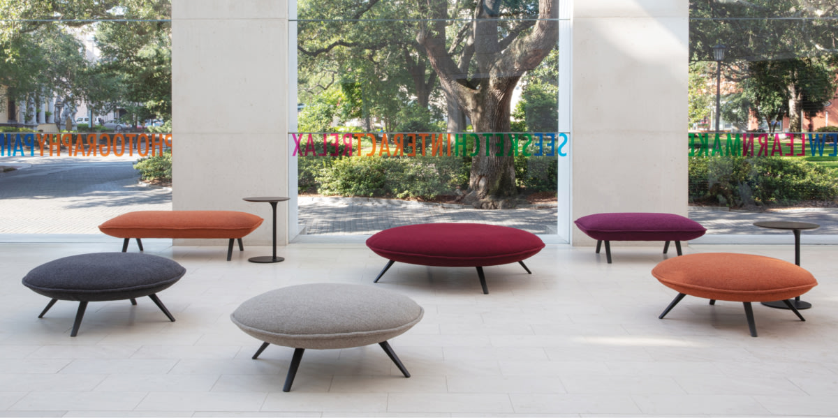 Bernhardt Design Luca Bench & Ottoman | Office Snapshots